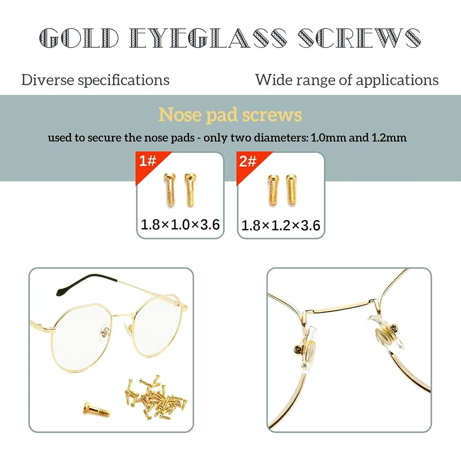 Eyeglass Repair Kit - Glasses Repair Kit with Screws (), Eyeglass Nose ...