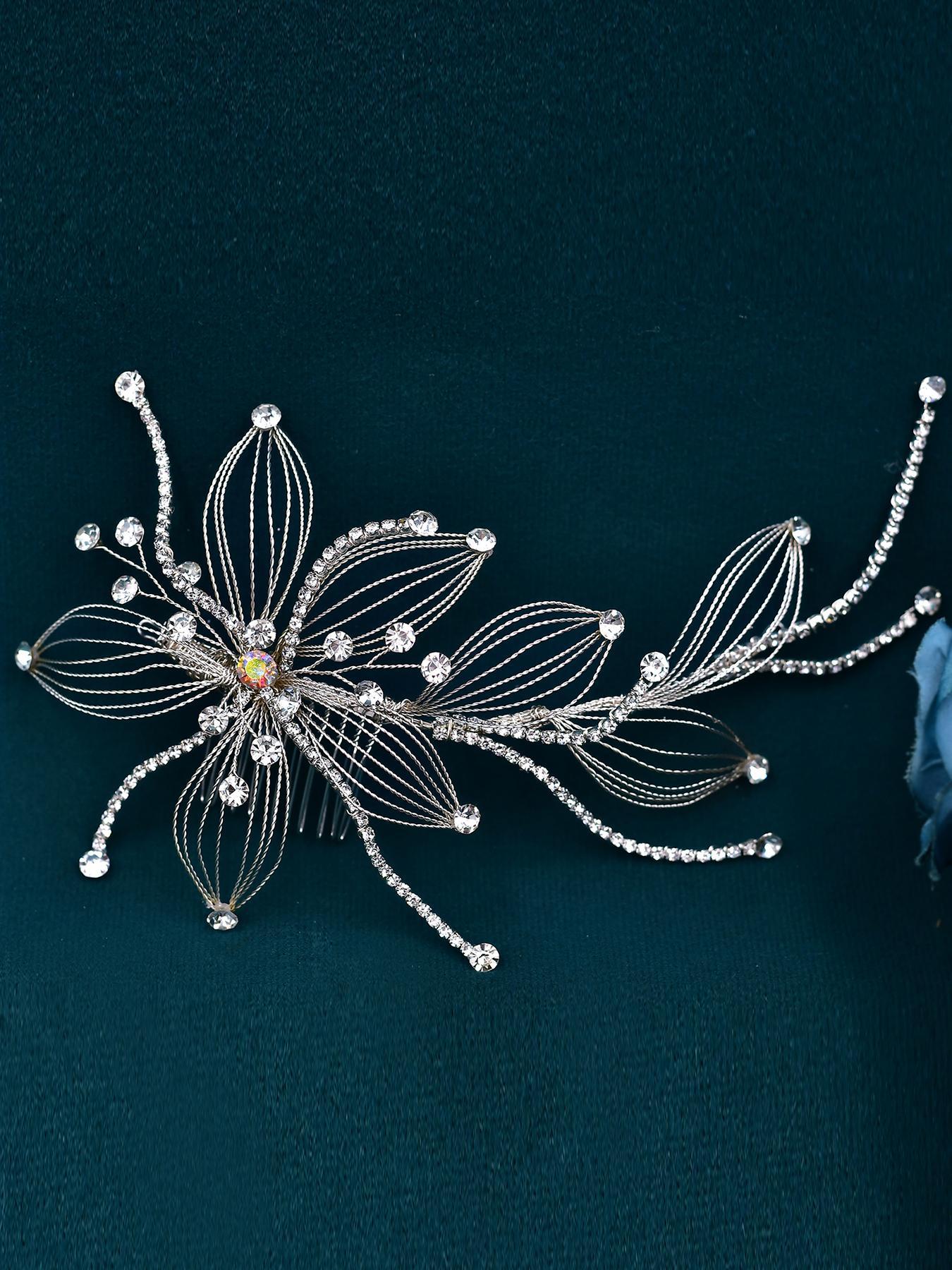 Rhinestone Decorated Hair Comb, Elegant Hair Accessories for Wedding ...