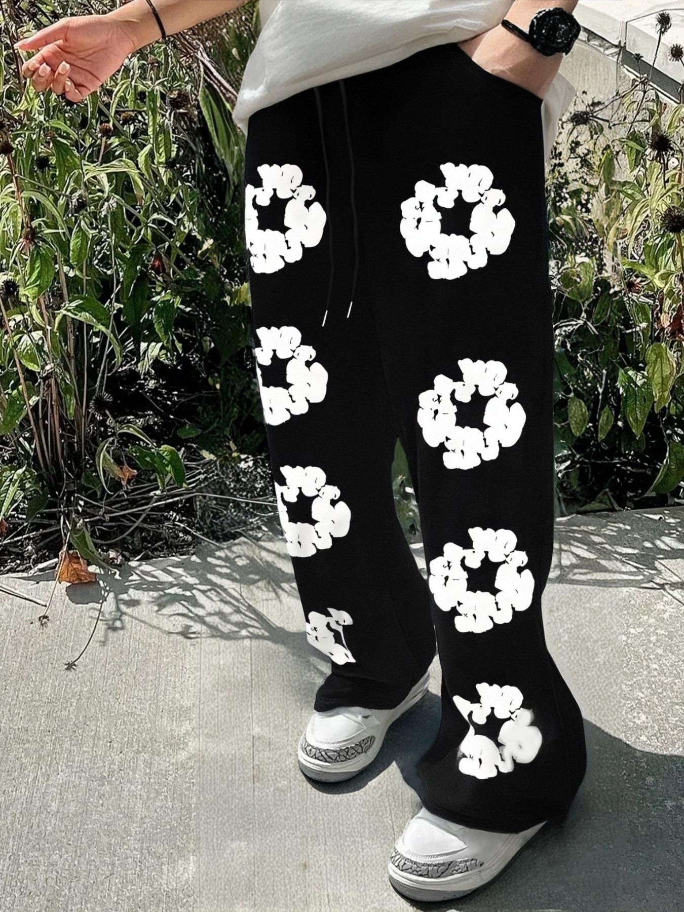 Men's Cartoon Doodle Print Sweatpants, Regular Fit Casual Comfy Jogger ...