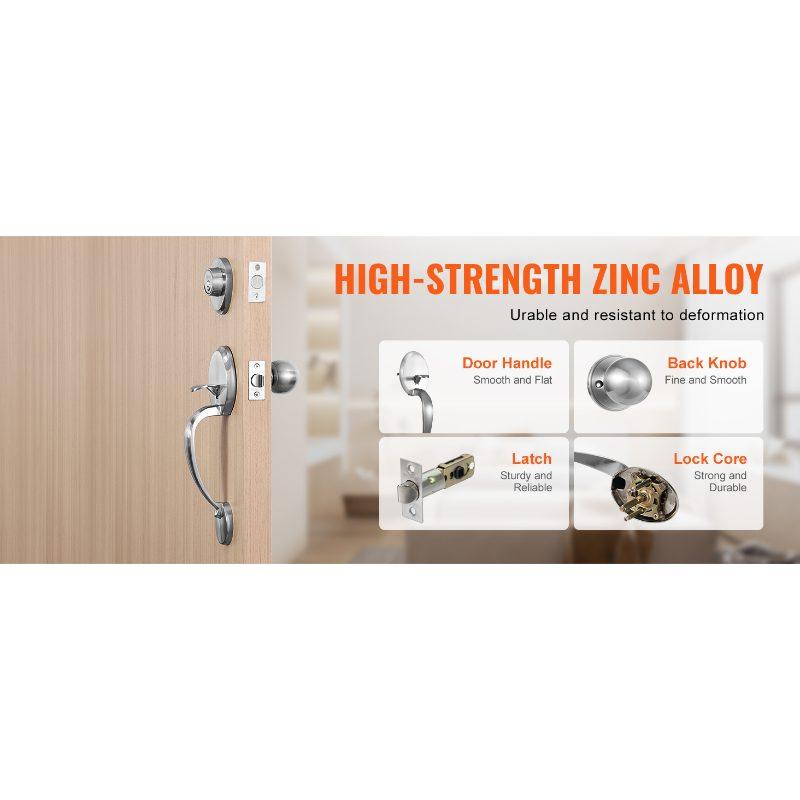 Summervibes VEVOR Front Door Handle and Deadbolt Set, Satin Nickel ...