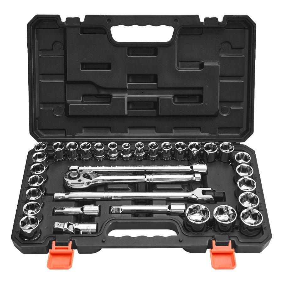 SummerWinsVEVOR 33-Piece 1/2 inch Drive Socket & Ratchet Set, SAE ...
