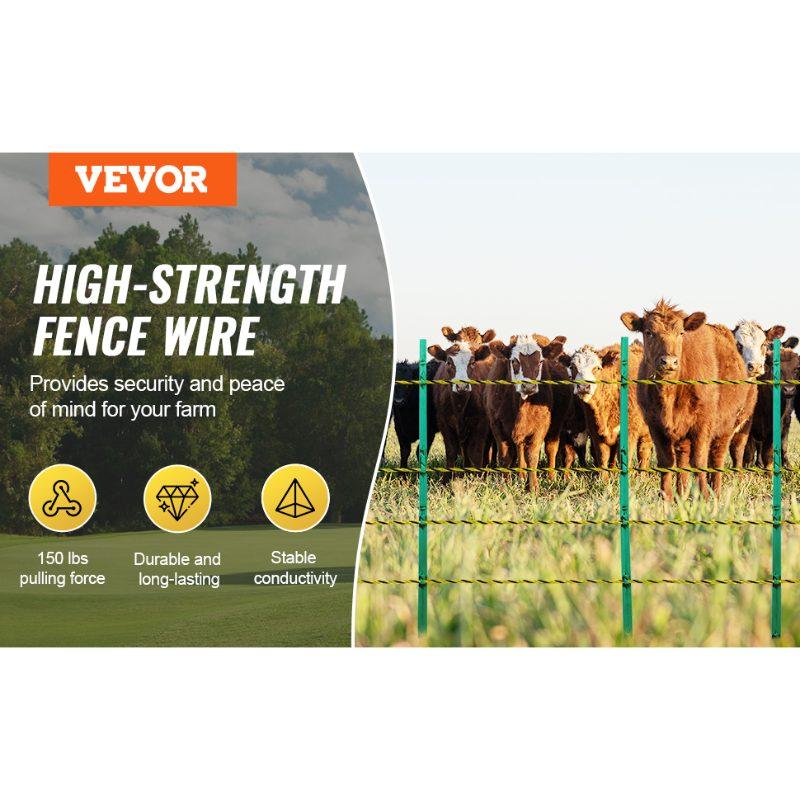 fathersdaygift VEVOR Electric Fence Wire, 1640Ft 500M Portable Polywire ...