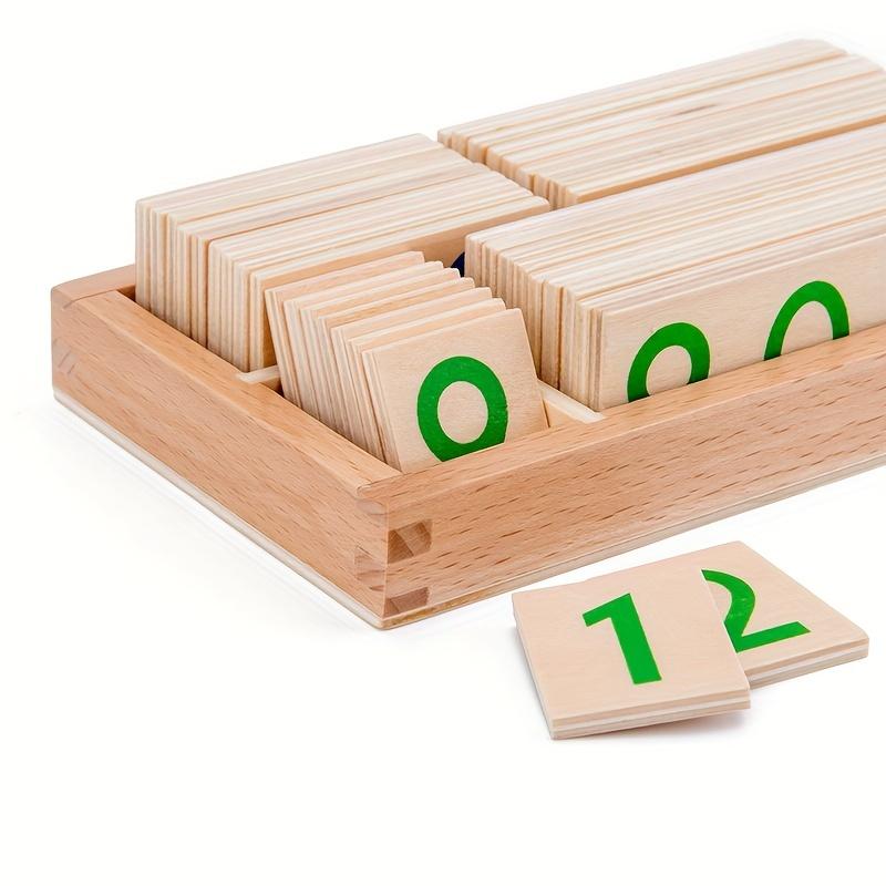 Wooden Number Cards 1-9000, Montessori Math Learning Toy, Color ...
